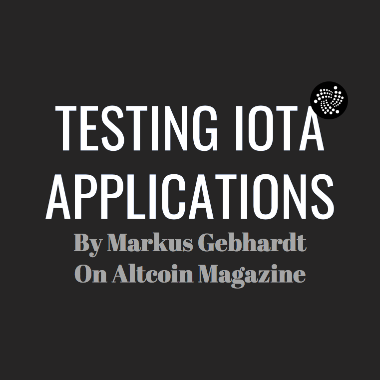Demonstration and Testing of IOTA Applications in the New Public IOTA ...