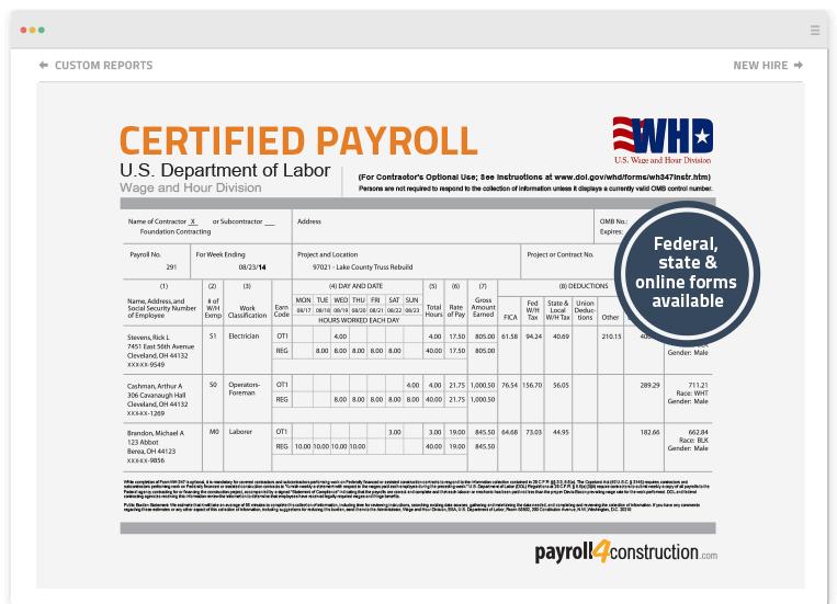 Certified Payroll Report Simplified | Payroll4Construction ...