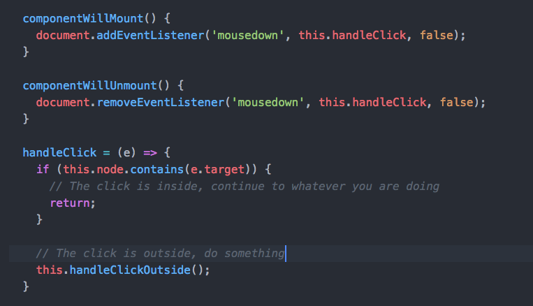 Little neat Trick to capture click outside React component | by Pitipat Srichairat | Medium