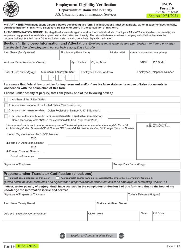 A New Form I-9 is Out! Are You Aware of all the Updates? | by OnBlick ...