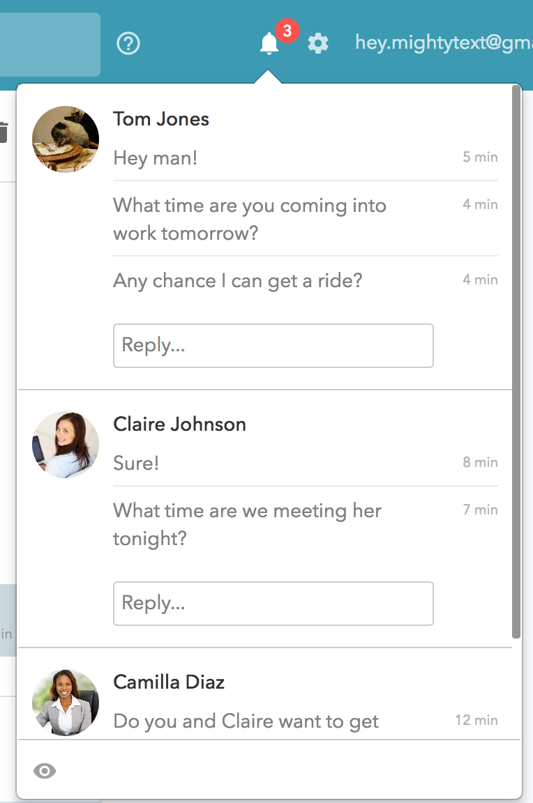 NEW: Notification Center. Many of our users leave MightyText… | by MightyText | MightyText Blog