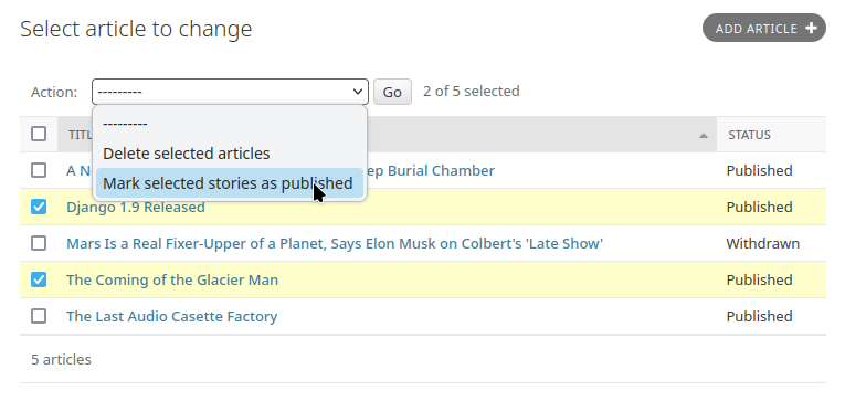 Power of Django Admin: Adding Custom Actions to Boost Efficiency | by Ewho Ruth | Django ...