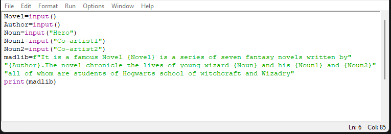 Madlib Generator - Roshnibharath - Medium