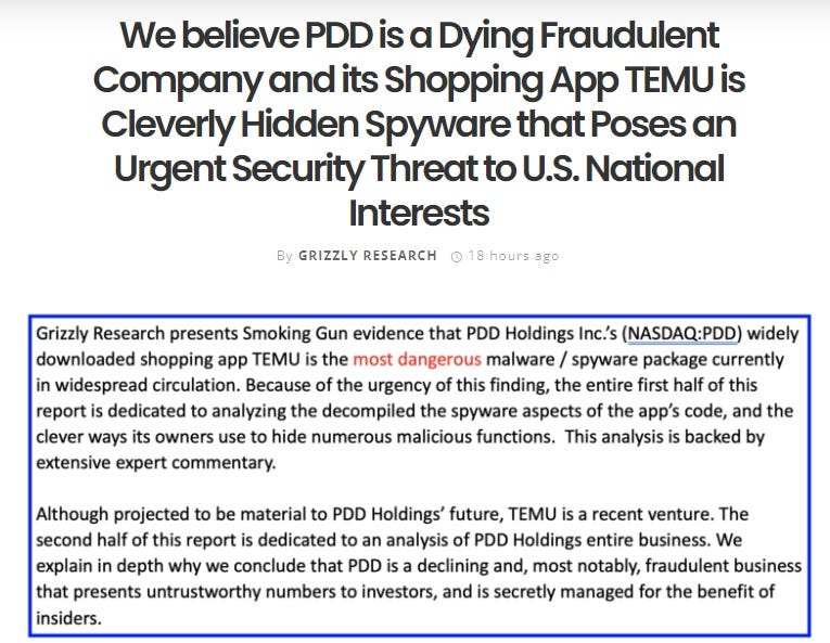 Comprehensive Report: PDD and TEMU-A Threat to U.S. National Interests | by Steven FAN | Medium