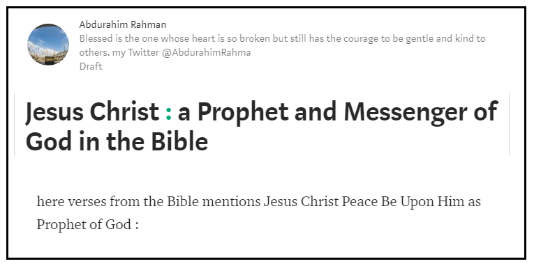 Jesus Christ : a Prophet and Messenger of God in the Bible | by ...
