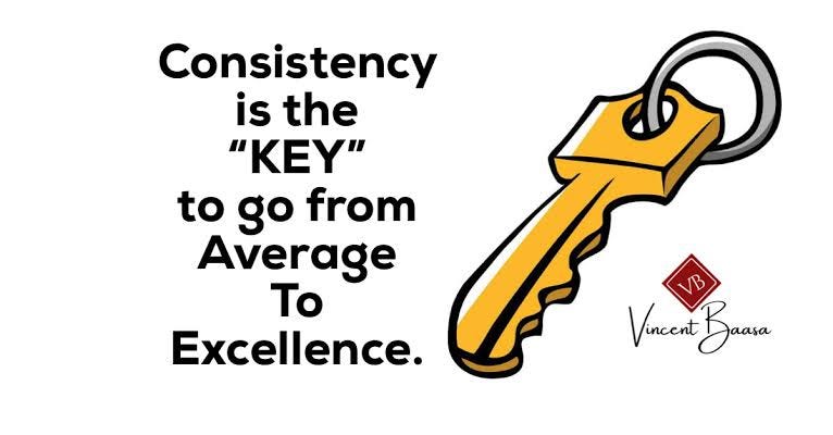 Consistancy is the key , to go average to Excellence. | by Bilal ...
