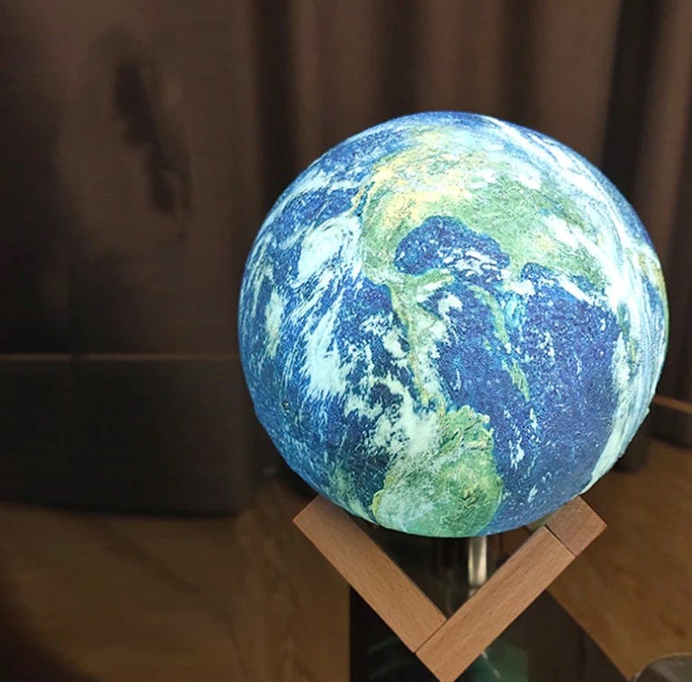 3D Print Lamp Moon Earth Lamp in Austin - Zeeous - Medium