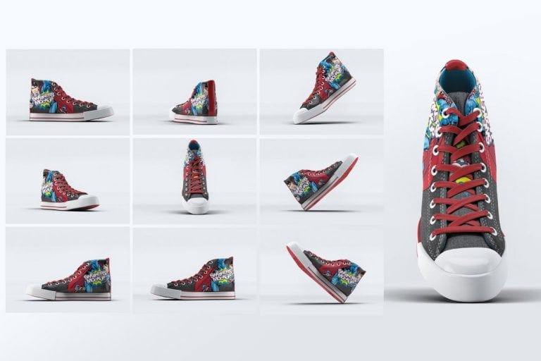 483+ Free Download Awasome Leather Sneaker Mockup — Left Half Side View ...
