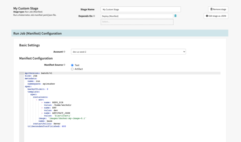 Creating your first custom stage. Spinnaker offers many different stage ...
