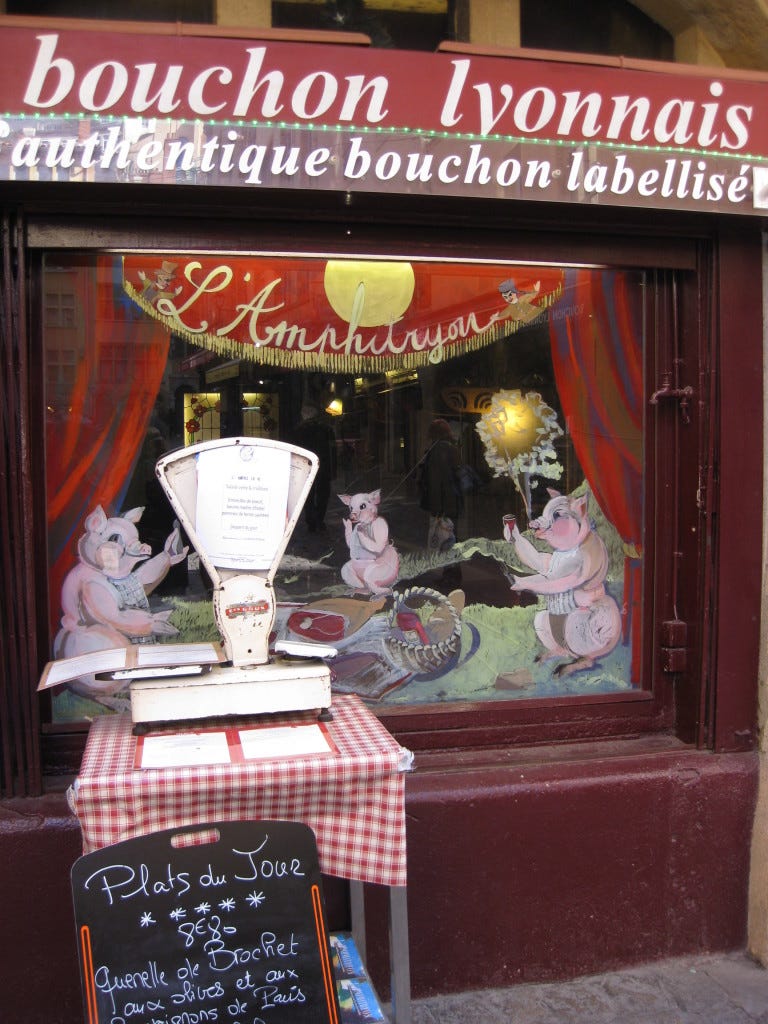 Find a real bouchon in Lyon. …let me tell you what the bouchons are ...