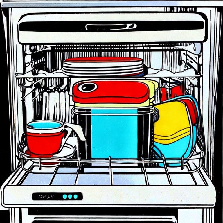 Empty Dishwasher Clipart