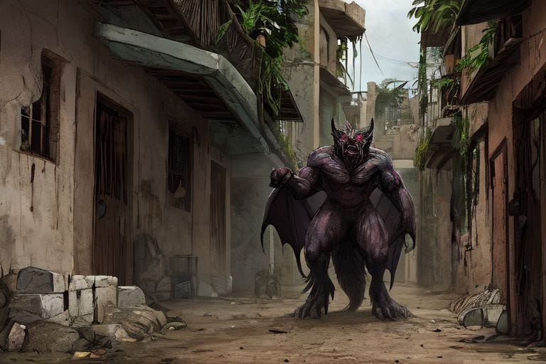 Winged Gargoyle Creature Attacks. Location. Guanica, Puerto Rico | by ...
