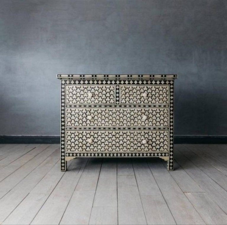 Handcrafted Bone Inlay Furniture - Handmade Heritage - Medium