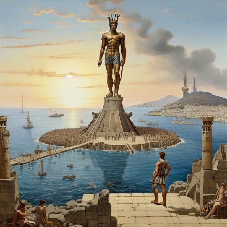 THE COLOSSUS OF RHODES , WONDER OF THE ANCIENT WORLD | by Pleasing ...