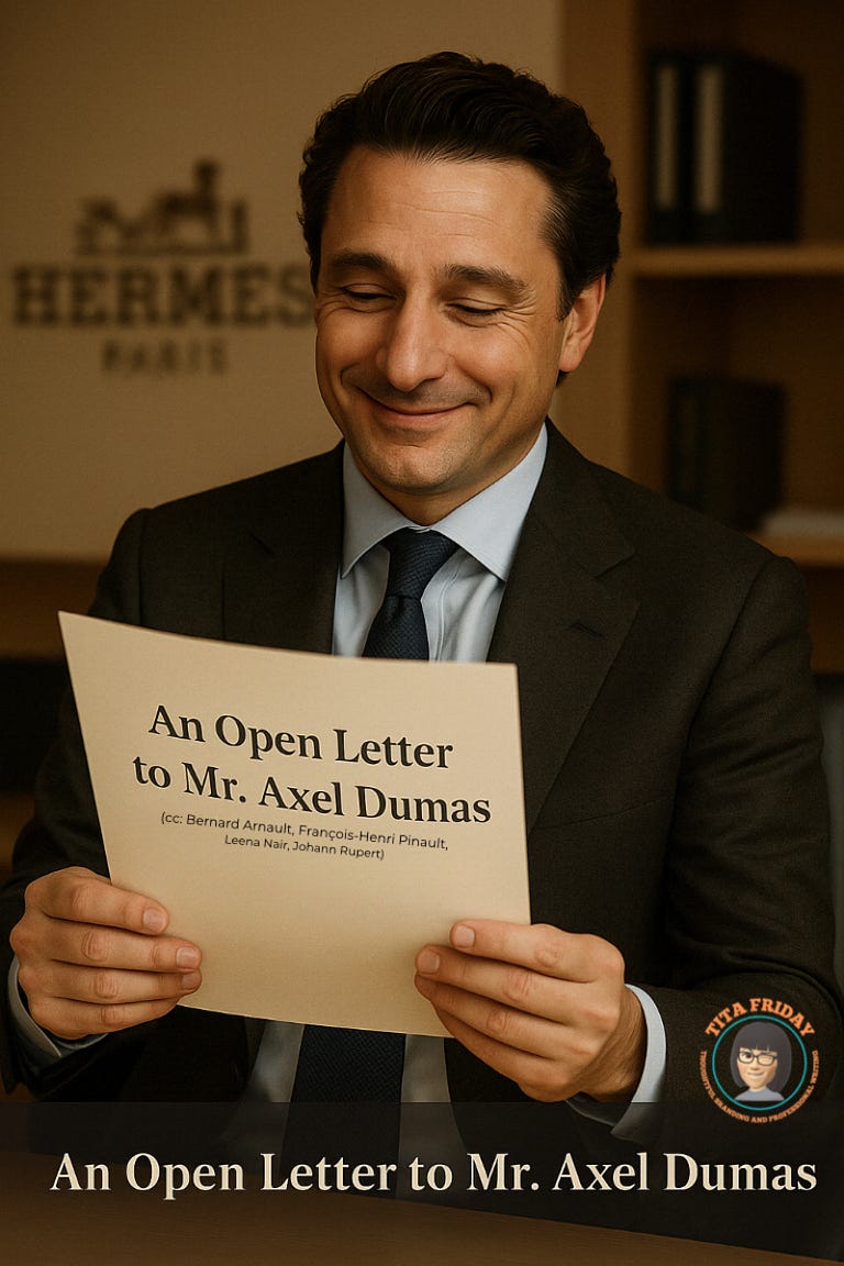 An Open Letter to Mr. Axel Dumas. (cc: Bernard Arnault, François-Henri ...