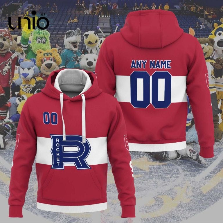 Introducing the Custom Laval Rocket 2024 AHL Red Hoodie 3D | by ...