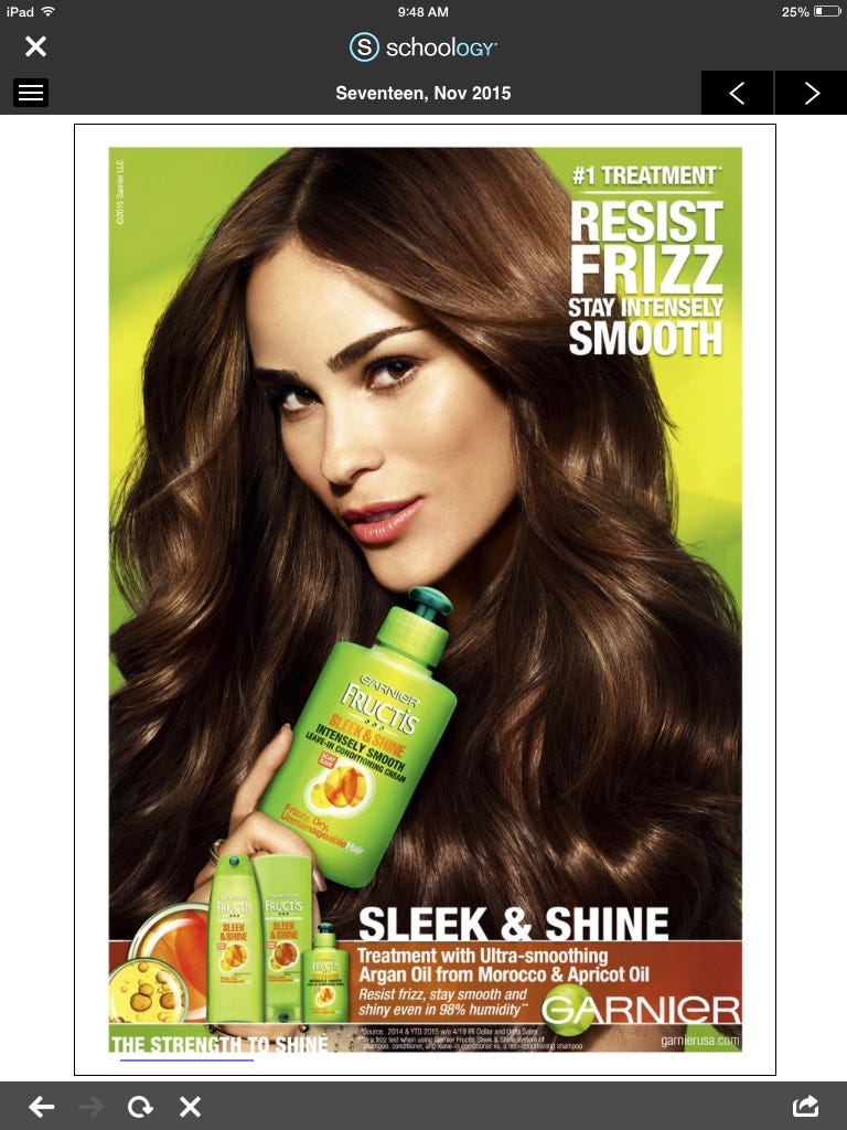 Garnier Fructis Sleek And Shine Ad