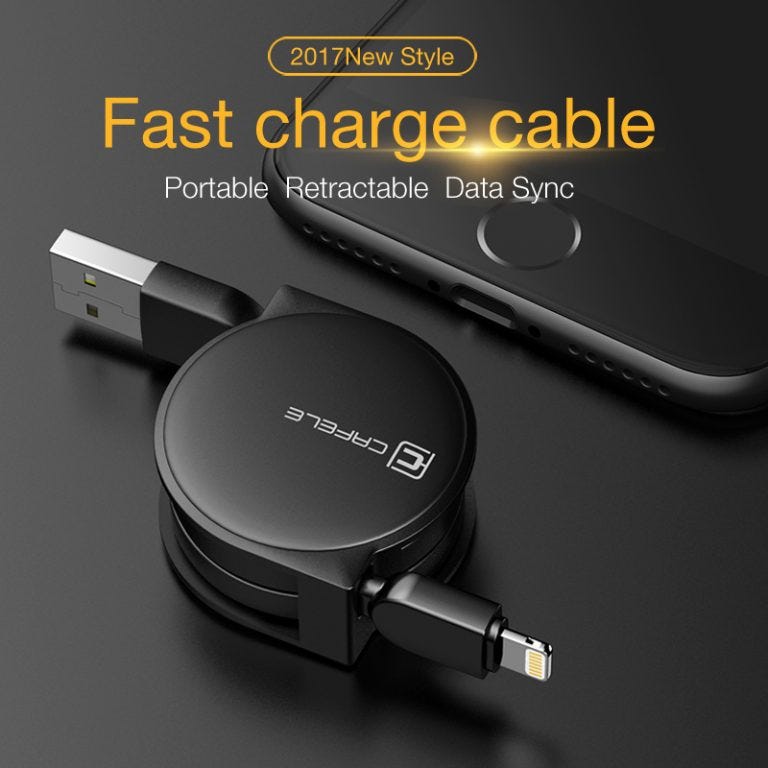 CAFELE 1m Retractable Cable For iPhone | by ashira arts | Medium