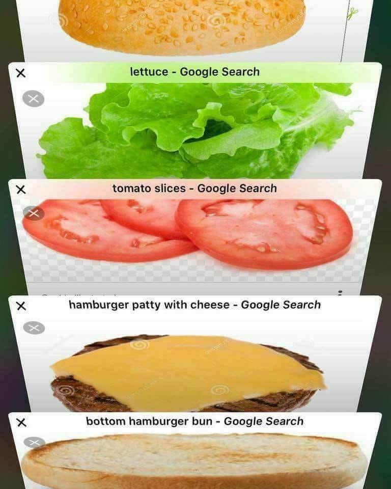 The True Way of The Hamburger is as presented on the attached image 😘 ...