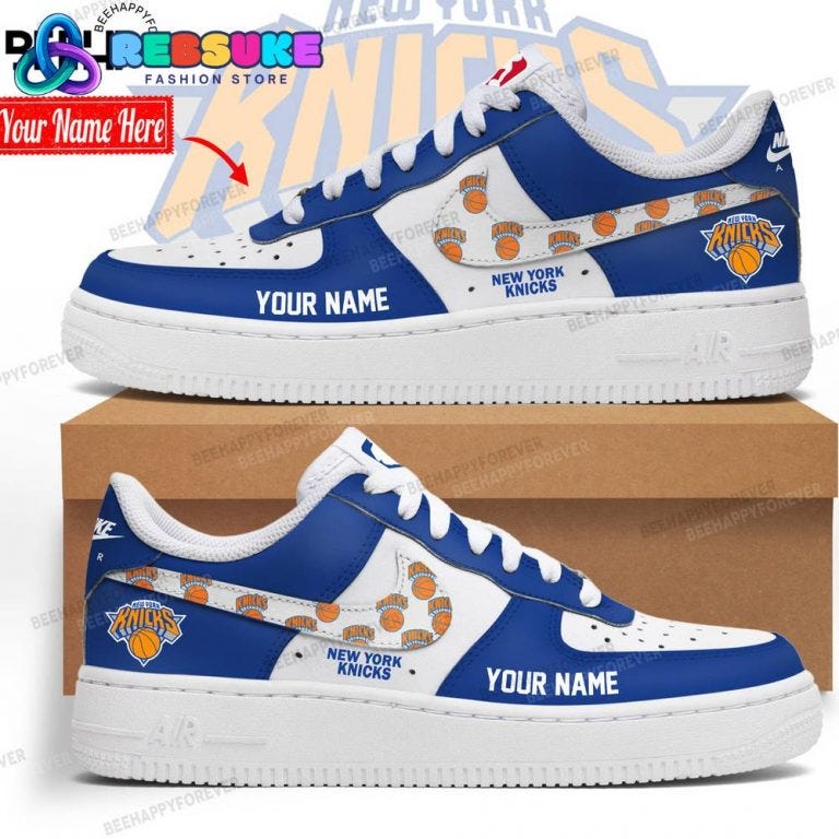 NBA New York Knicks Custom Name Blue Air Force 1 Sneakers | by Rebsuke ...