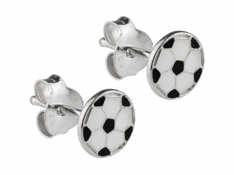 Football-Themed Sterling Silver Stud Earrings - Godfrey Jewellers - Medium