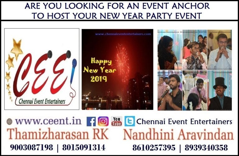 New Year Party Events hosted by Chennai Event Entertainers and Emcees ...