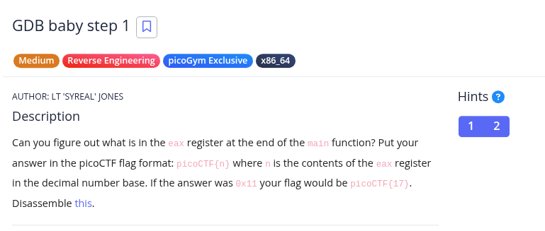 picoCTF — GDB baby step 1 Walkthrough | by Chanuka Isuru Sampath | Medium
