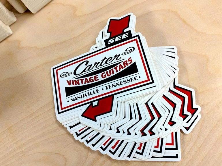 Making Music with Custom Throwback Logo Stickers for Carter Vintage ...