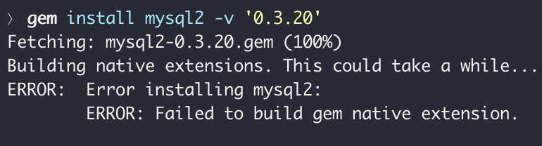 Problema entre mysql2 Ruby gem e MacOS Mojave (10.14.2) | by Thadeu Esteves Jr. | Medium