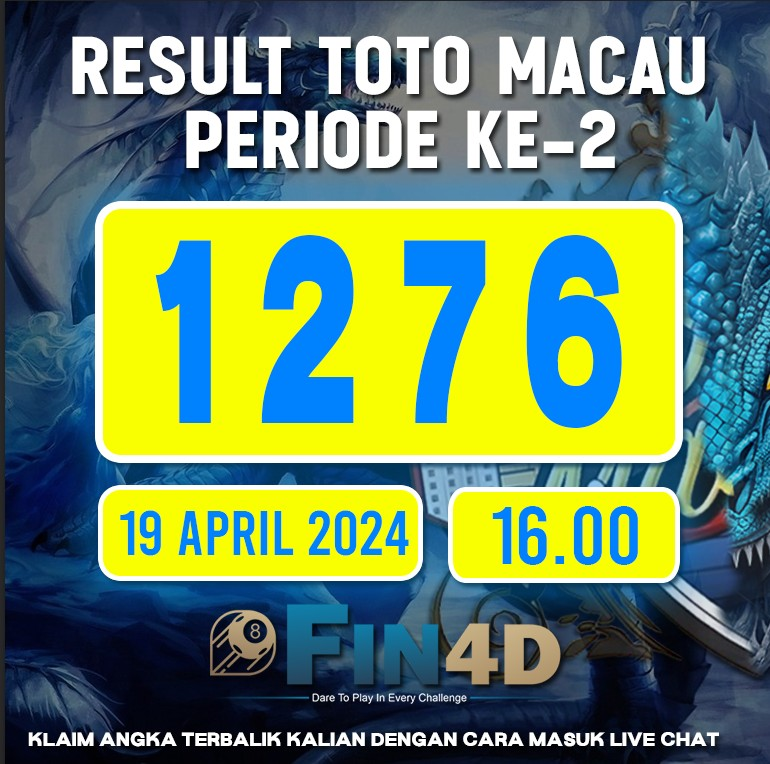 TOTO MACAU 4D PERIODE 2 TANGGAL : 19 APRIL 2024 - FIN4D - Medium