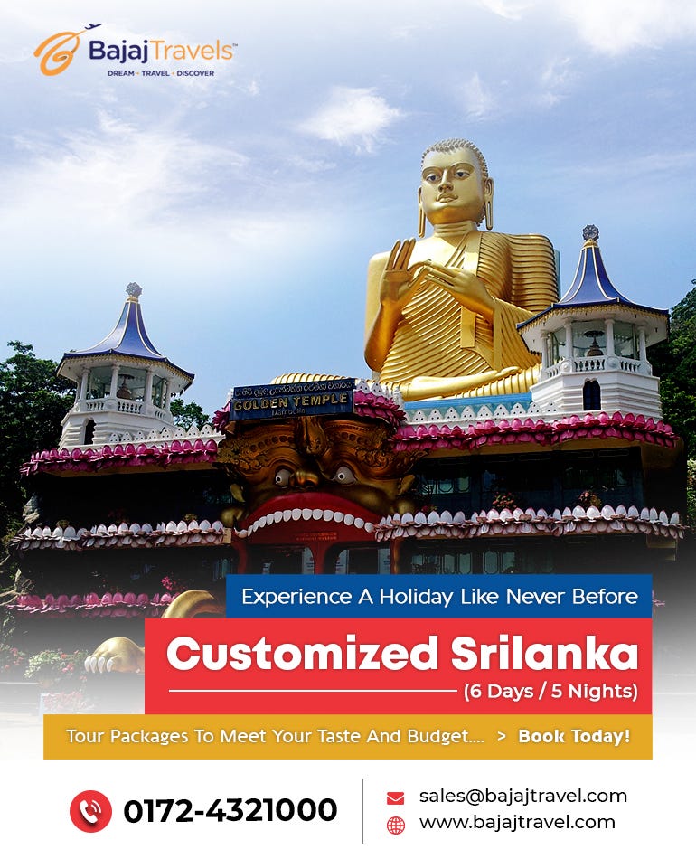Book your Customized Sri Lanka Tour Package ! | by Bajaj Travels | Medium