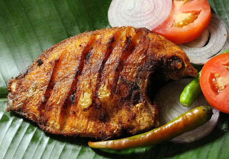 Where to have Karimeen in Kerala. Karimeen is a the green chromide fish ...