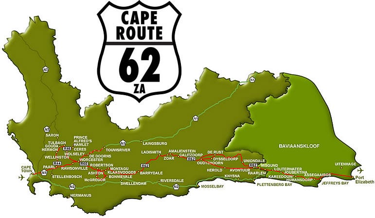 Cape Route 62 Map | by Itineraries Link | Medium