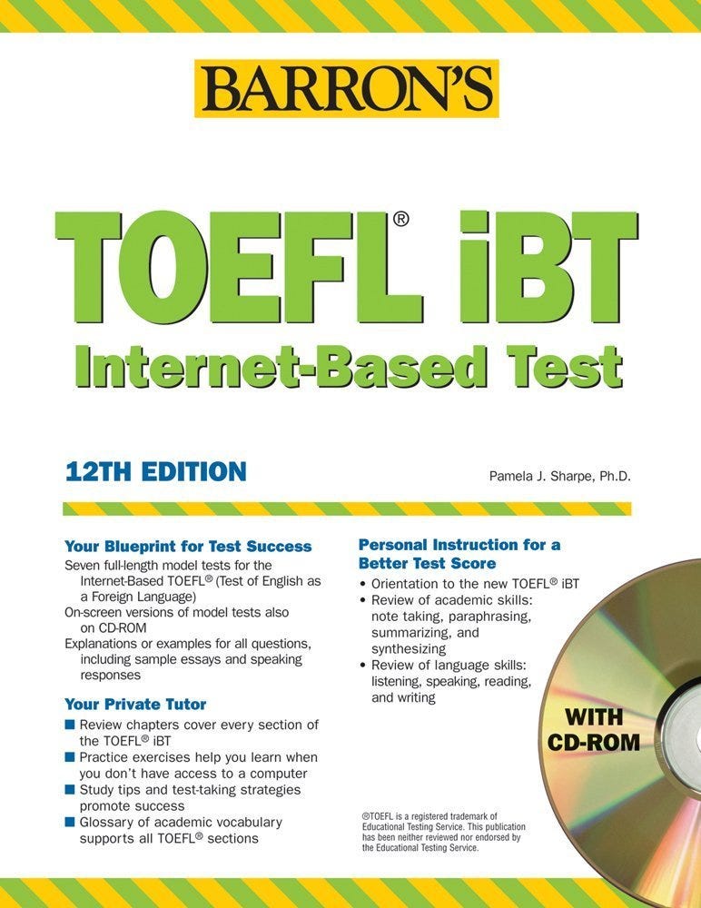 [PDF][BEST]} Barron’s TOEFL iBT Internet-Based Test, 12th Edition | by ...