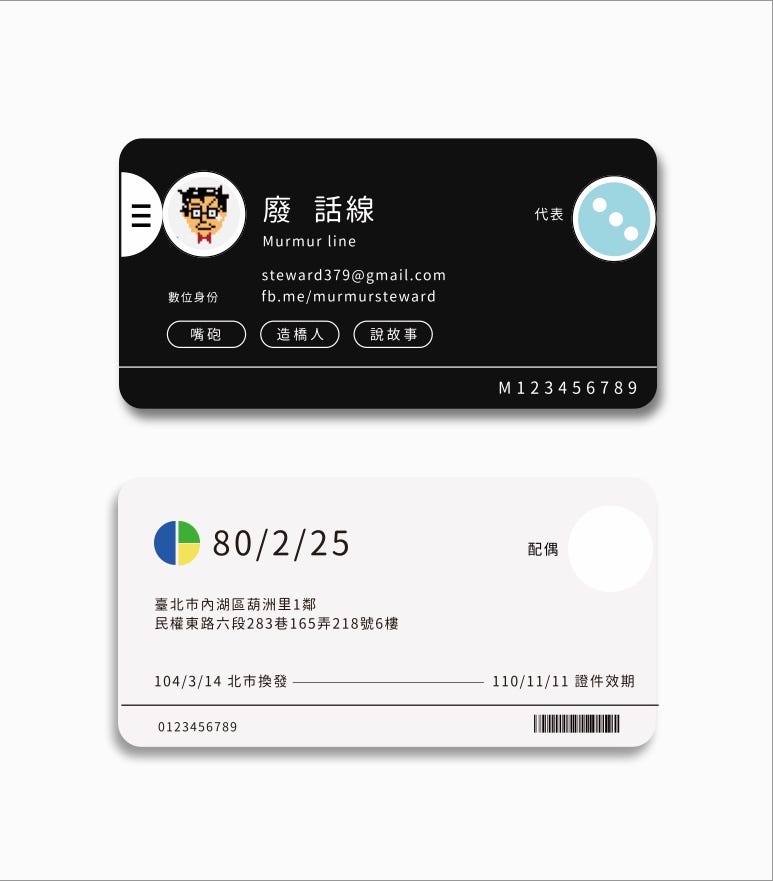 話說，比起身分證、更像未來公民狂想. 觀念【話說，比起身分證、更像未來公民狂想】 | by Murmurline Spirit ...