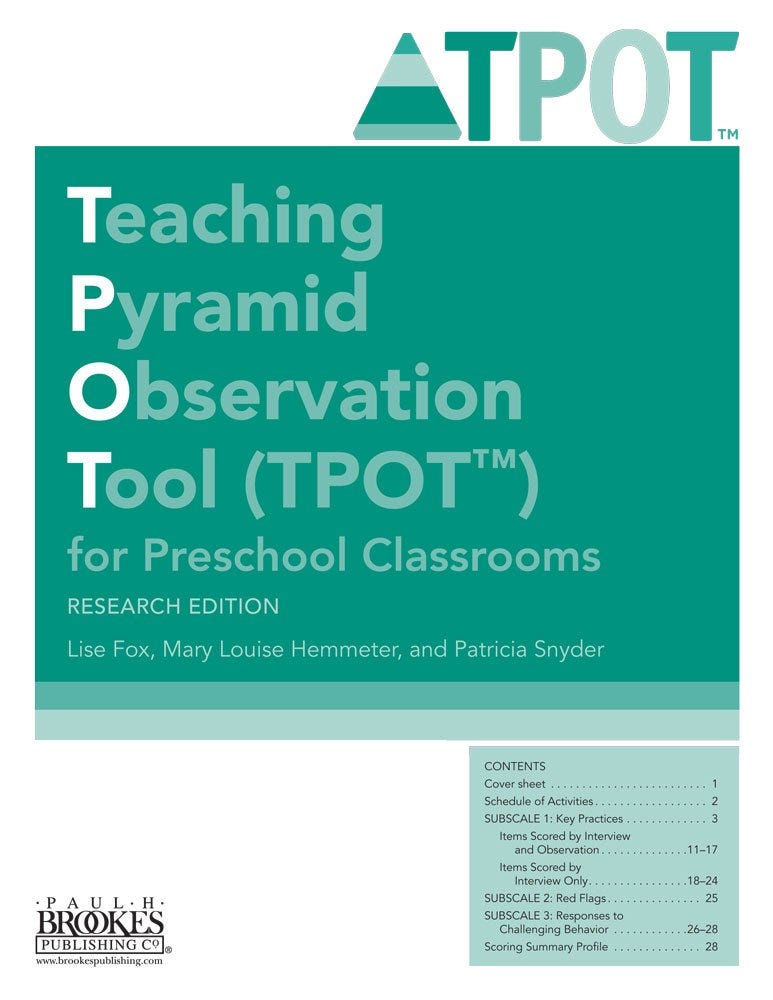 [EBOOK][BEST]} Teaching Pyramid Observation Tool (TPOT™) for Preschool ...
