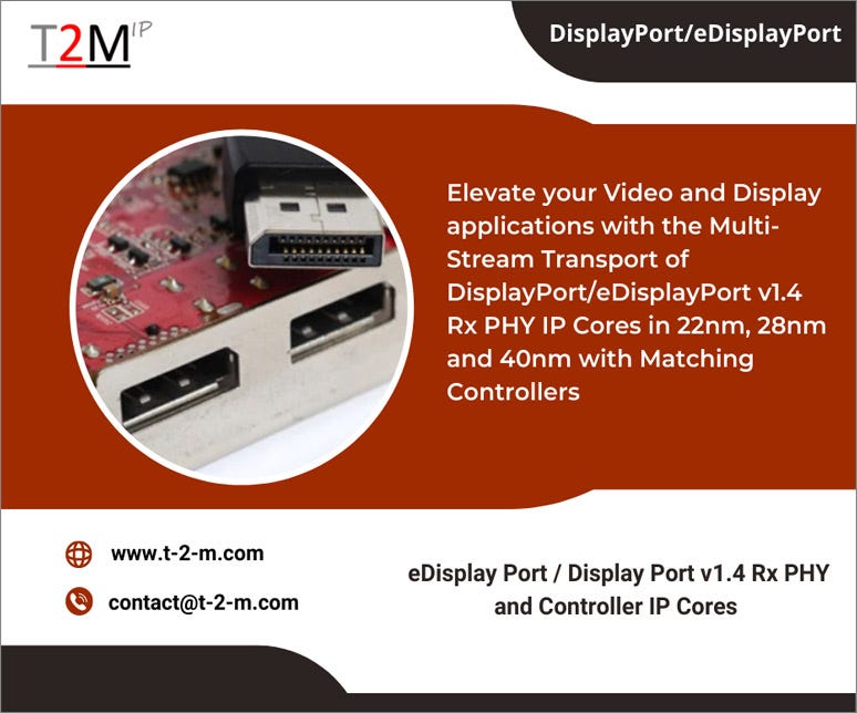 T2M eDisplayPort v1.4 Rx Controller PHY IP Cores | by T2M IP | Medium