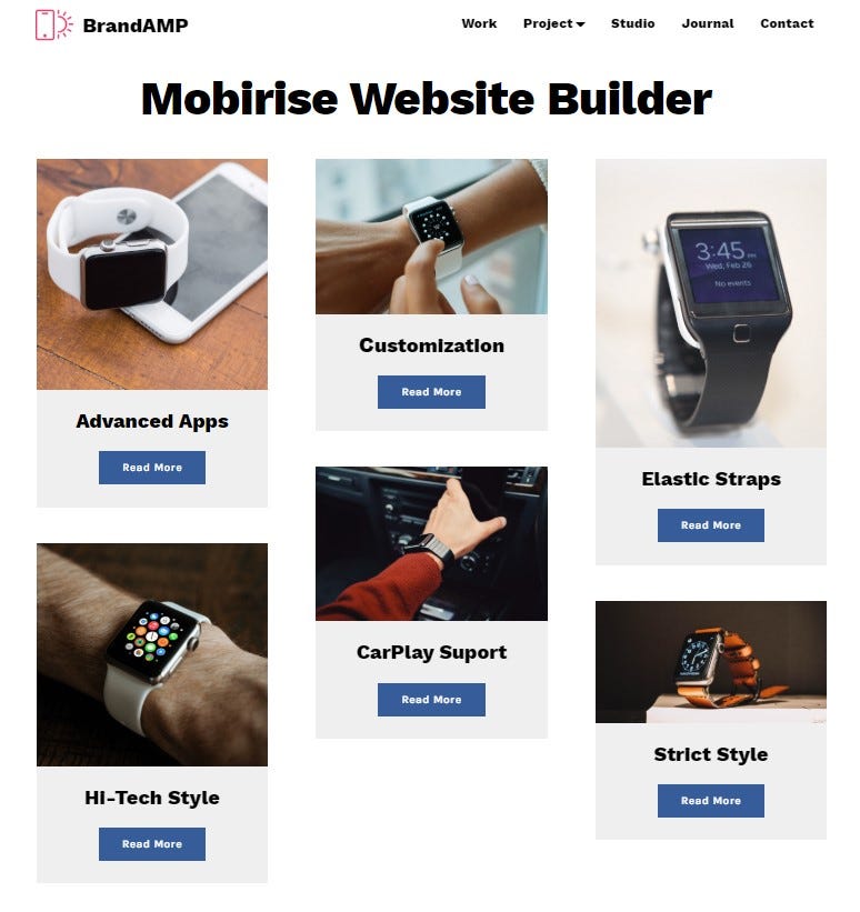 Mobirise Website Builder — Features Block BrandAMP | by mobirise | Medium