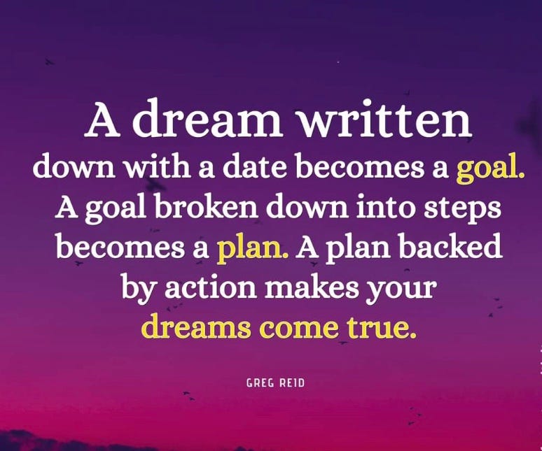 A dream written down with a date becomes a goal. A goal broken down ...
