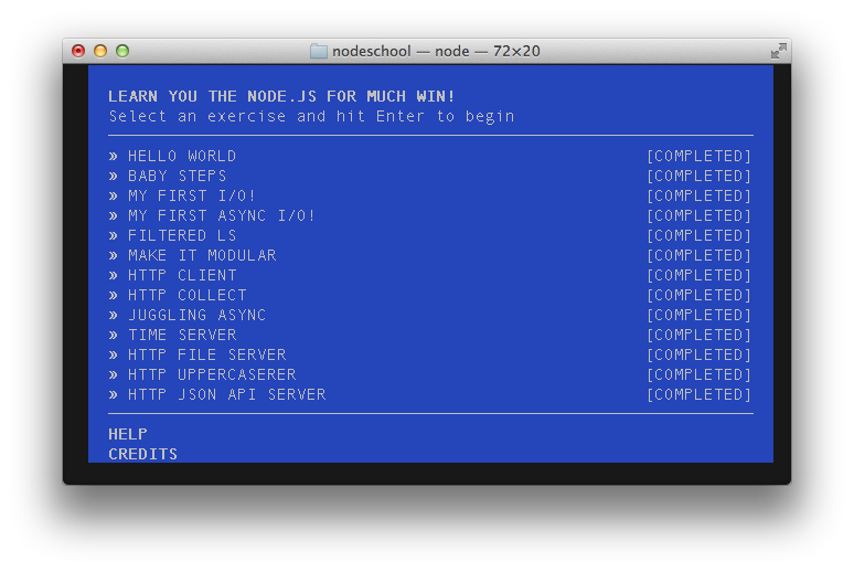 Nodeschool’s learnyounode. Learnyounode is a open source workshop… | by Austin Baron | Medium