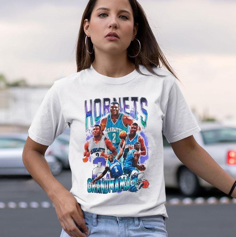 Charlotte Hornets Grandmama Larry Johnson Shirt - Dady Love - Medium