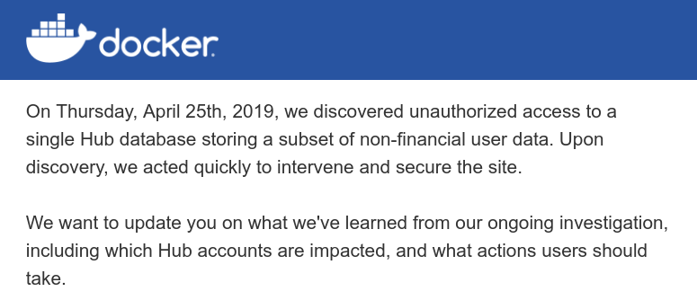 Some tips to review Docker Hub Hack of 190k accounts | by Madhu Akula ...
