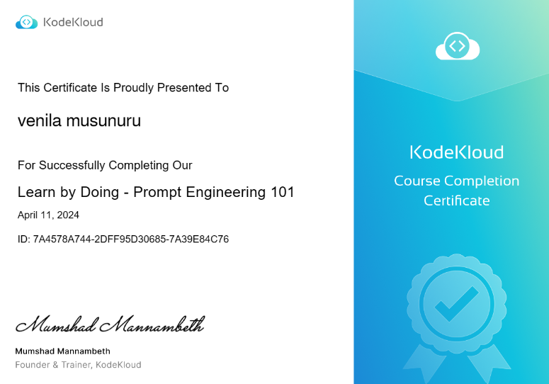 My Journey Through— Prompt Engineering 101 | by Venila Musunuru | Medium