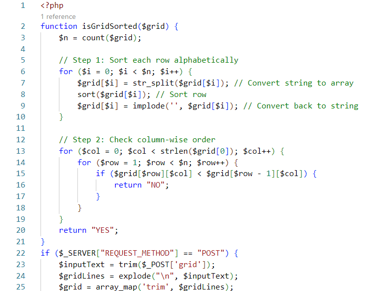 Checking Grid Order In Php A Simple Algorithm By Taranpreet Singh Medium
