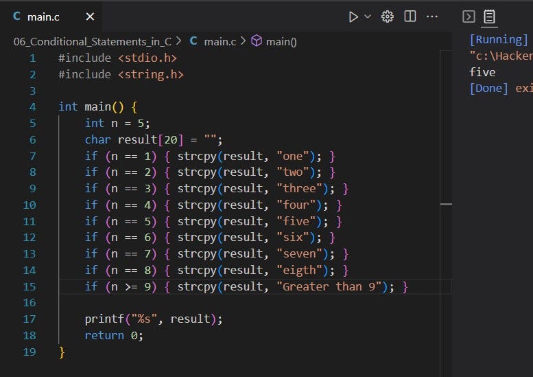 [c] Hackerrank Conditional Statements In C By Aiya Aiyara Oct 2023 Medium