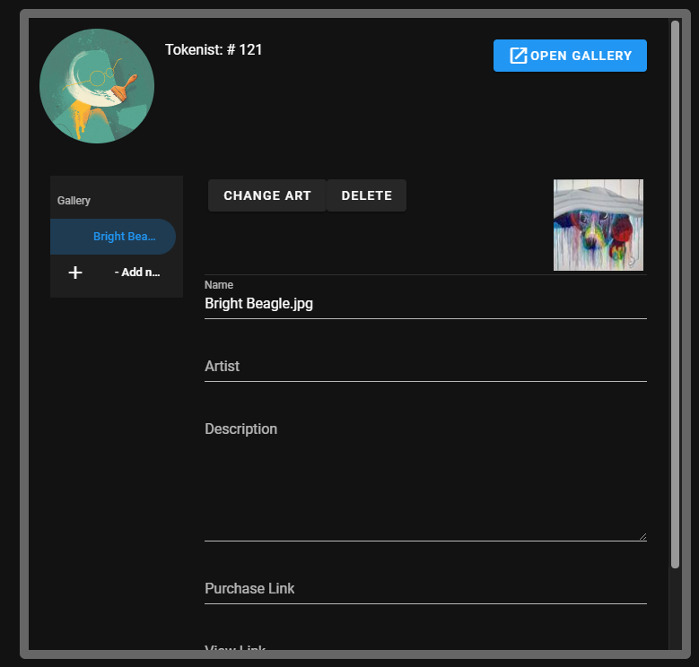 How to Upload art to your Gallery | by Tokenists Art Collective | Medium