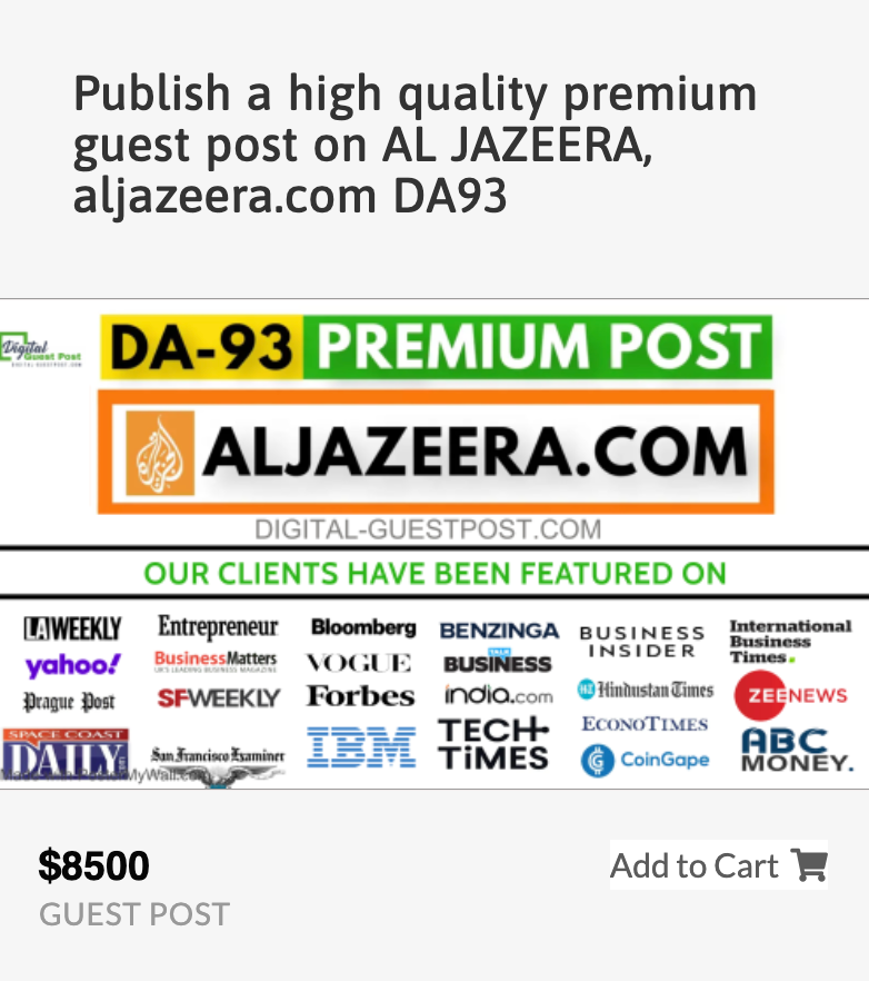 Publish a high quality premium guest post on AL JAZEERA, aljazeera.com ...