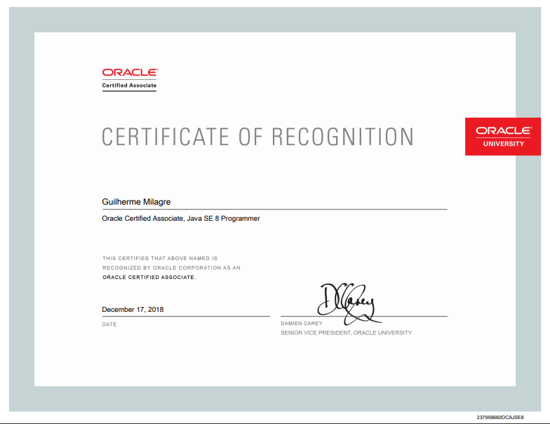 Certificação Oca 8 Oracle Certification Associate Java 8 By Guilherme Milagre Medium