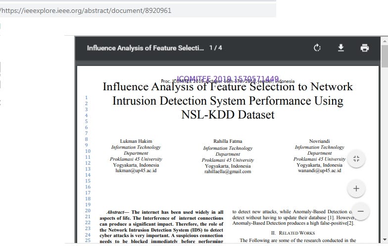 Influence Analysis of Feature Selection to Network Intrusion Detection System Performance Using ...