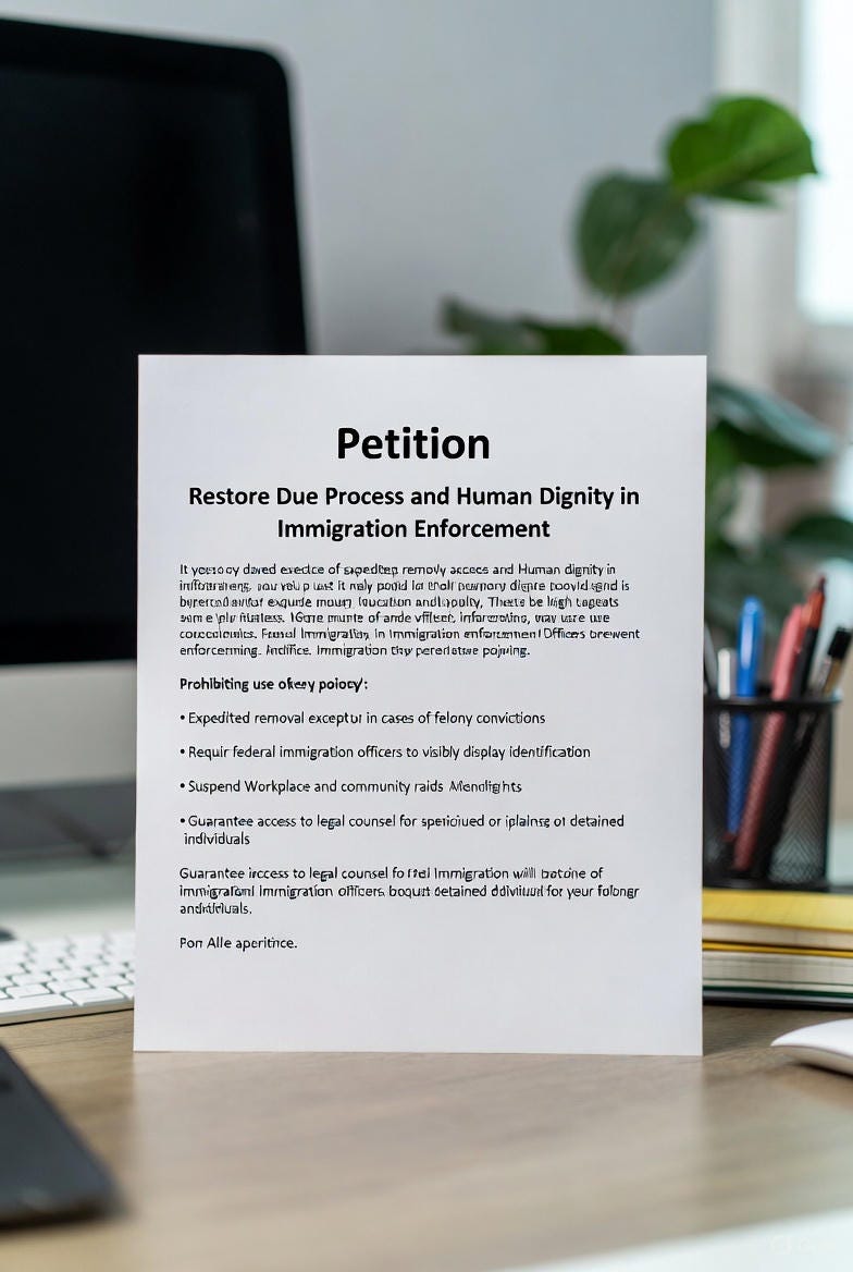 PETITION TO CONGRESS AND THE PRESIDENT — Restore Due Process and Human ...